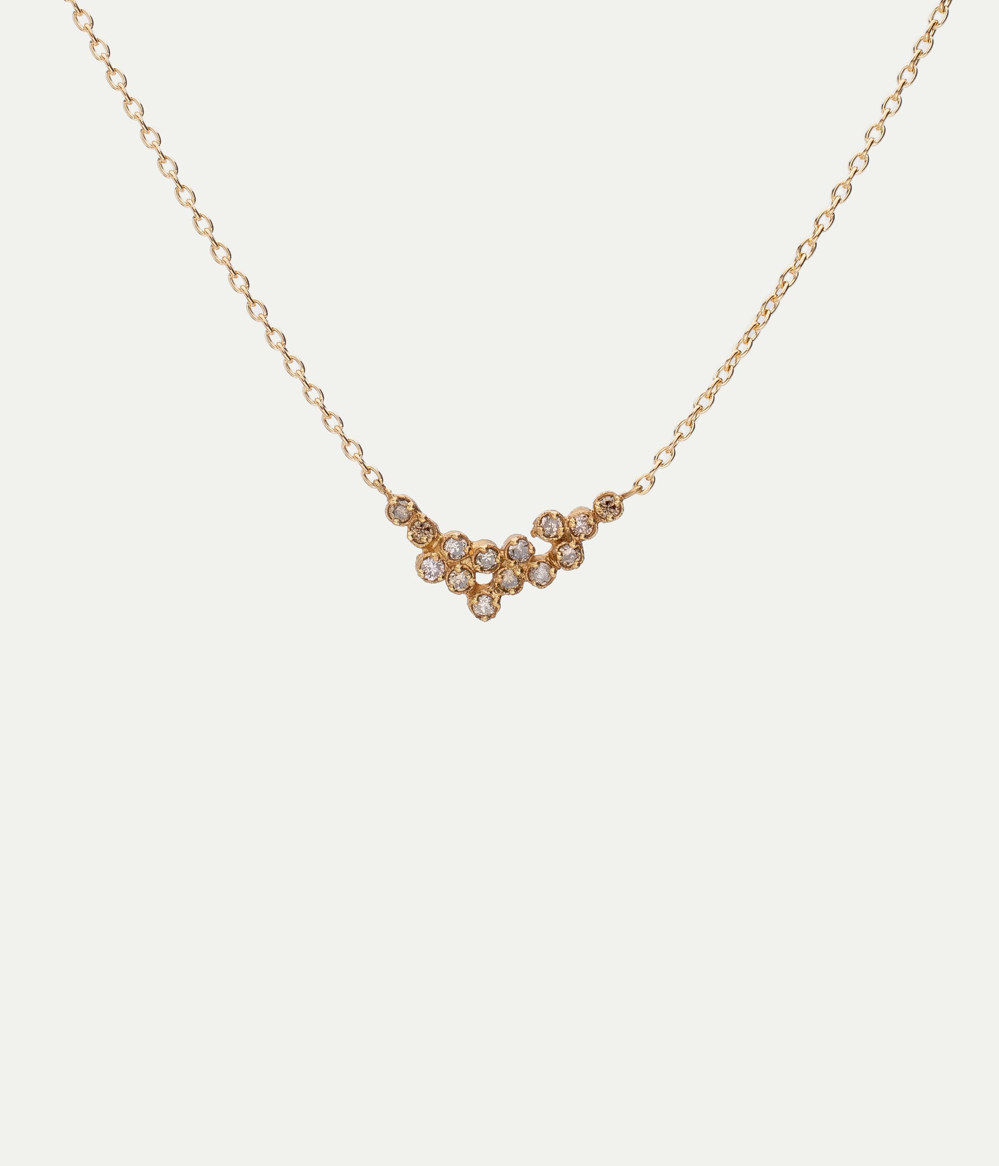 Collier Cluster or jaune diamants