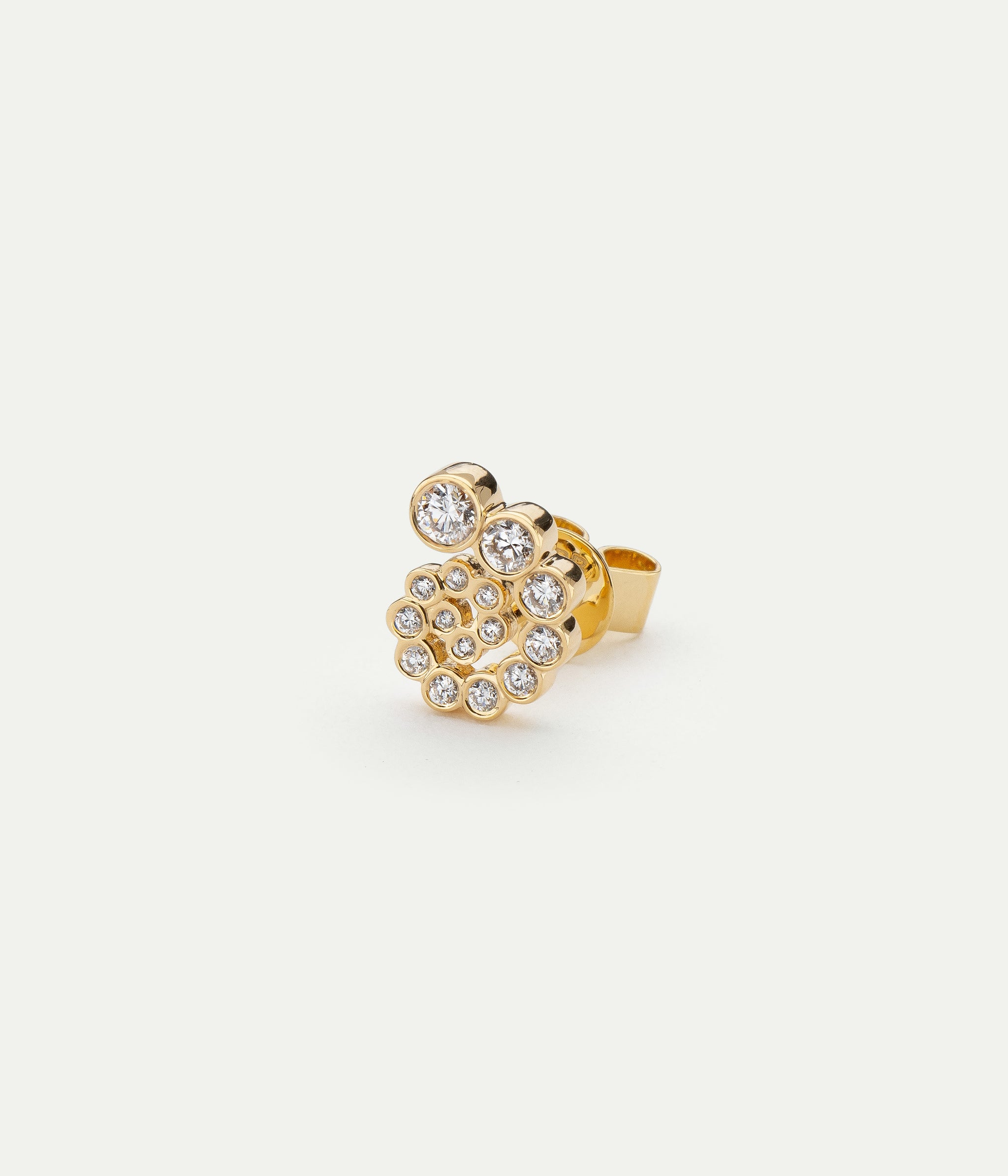 Boucle d'oreille Single Petit Rêve Escargot or jaune et diamants droit