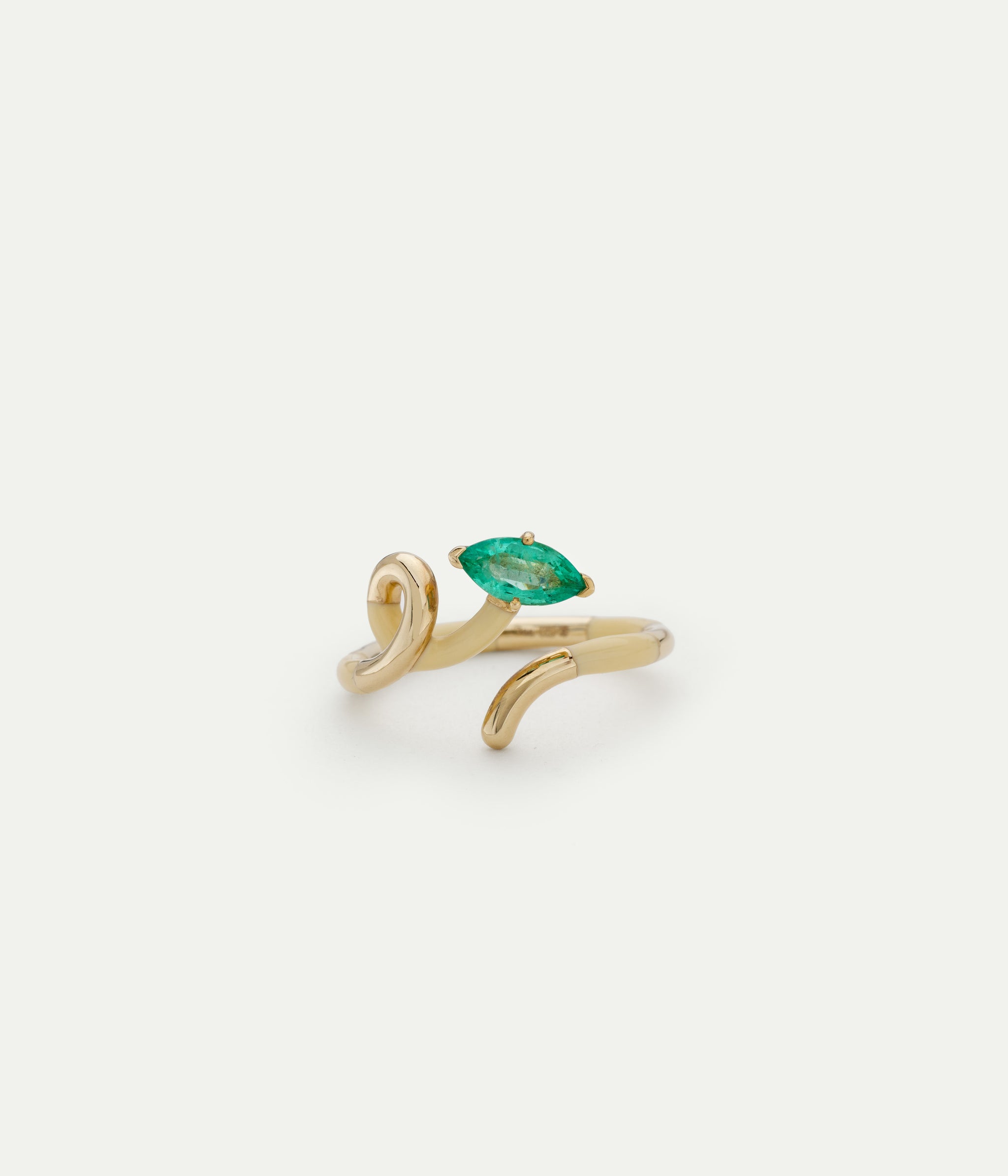 Bague Baby Vine Two Tone Émeraude
