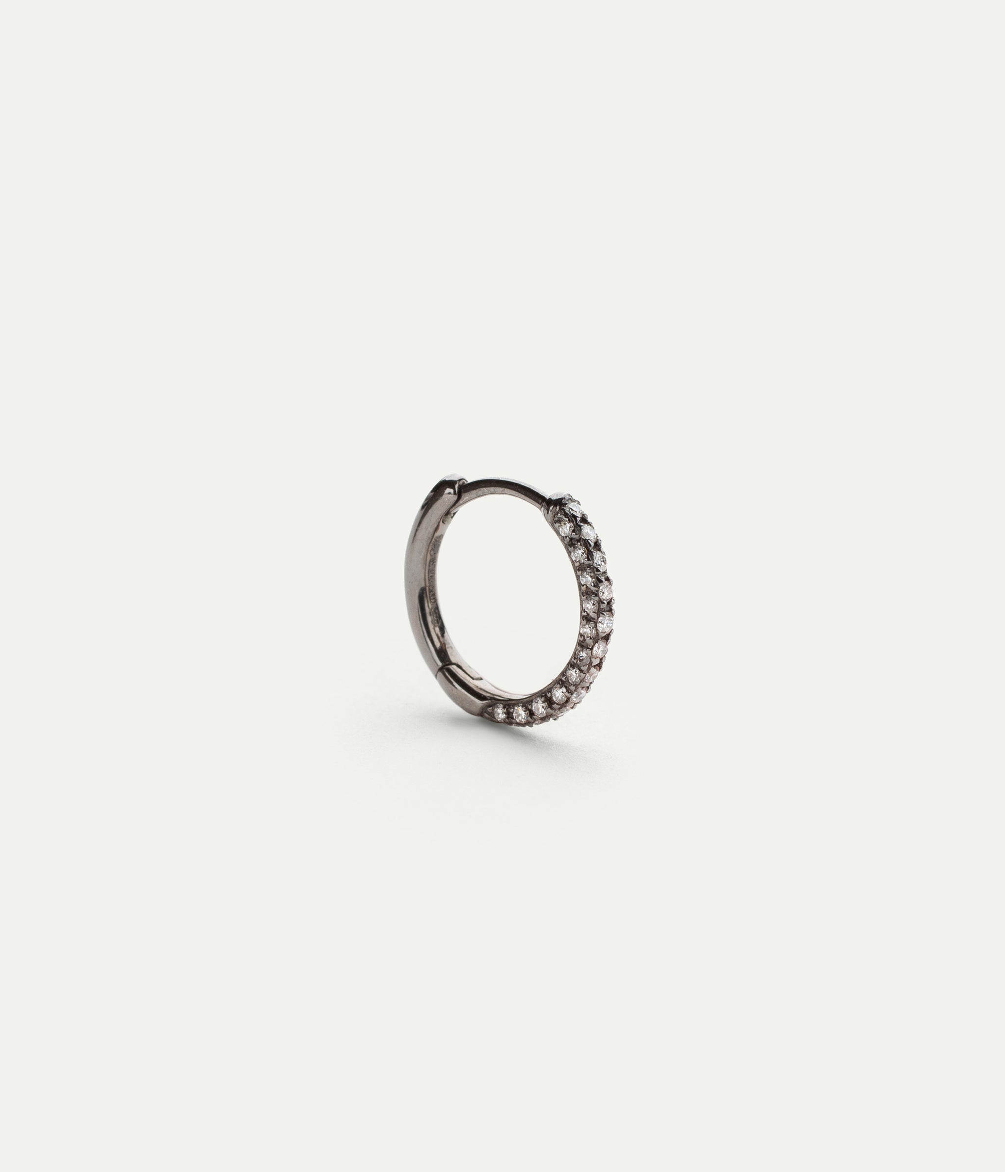 Giulia Black gold and diamonds hoop